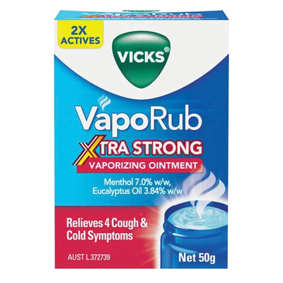 澳洲直邮Vicks vaporub息可舒强效通鼻膏成人鼻塞头痛感冒鼻炎膏