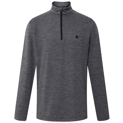 利郎官方半高拉链领印花长袖卫衣