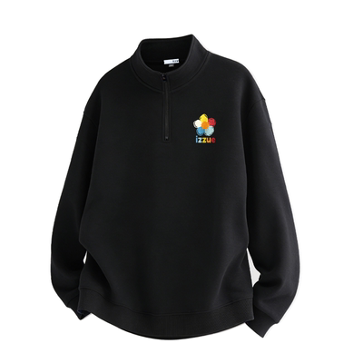 itizzue立领半拉链套头卫衣男