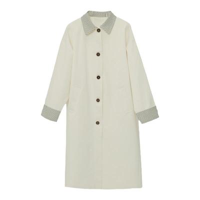 apa studio独家设计城市计划韩版单排扣POLO领垂坠感气质奶白风衣