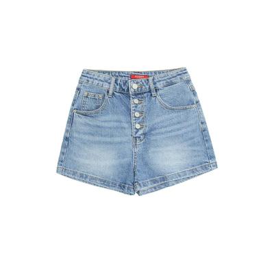 GUESS简约清凉高腰修身牛仔短裤