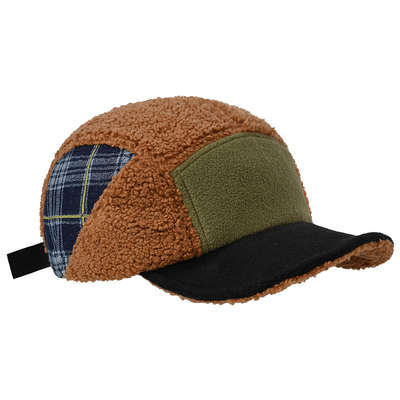 羊毛保暖新款拼色格子鸭舌帽休闲
