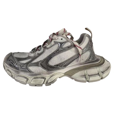 诗歌兰复古做旧银色增高老爹鞋