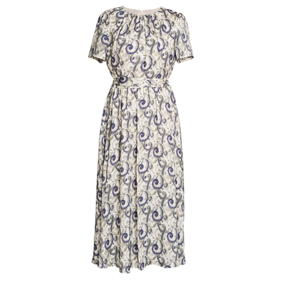 罗衣优雅花色肌理感连衣裙