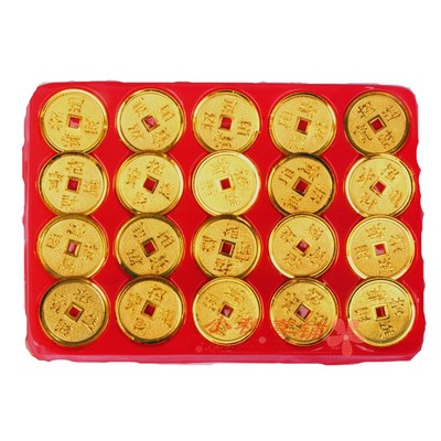 新年盒装小元宝铜钱片金条配件