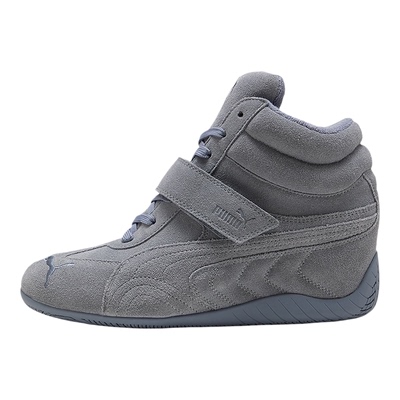代购Puma Speedcat Wedge Tonal彪马蓝灰反毛皮坡跟运动休闲鞋女
