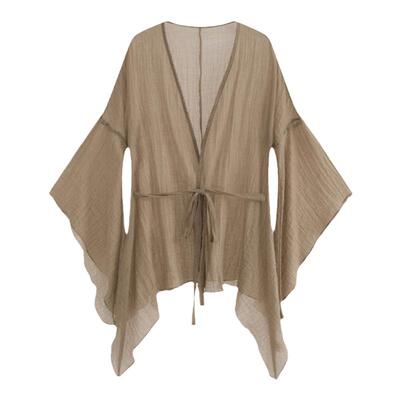 水墨压皱抹胸半裙套装简约气质