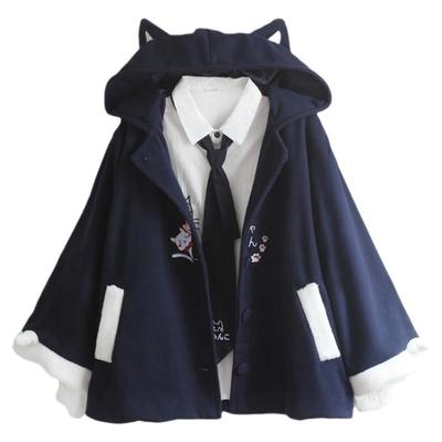 斗篷毛呢法兰绒常规款日系