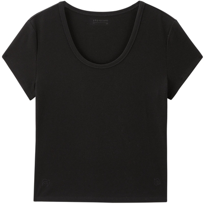 太平鸟万金油鹅蛋领净色短袖T恤