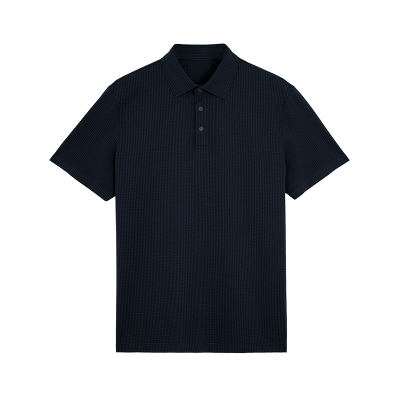 【都市雅致】高档棉质泡泡纱纹理 透气舒适翻领短袖T恤衫 DAT981