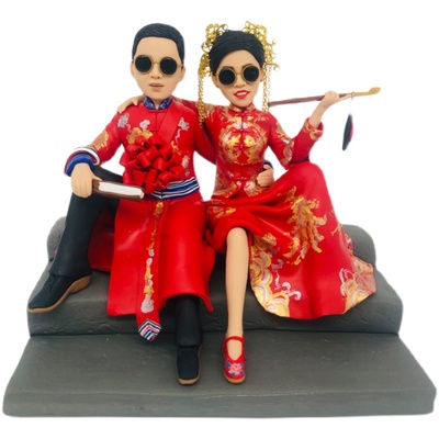 定制毕业人偶结婚礼物生日软陶