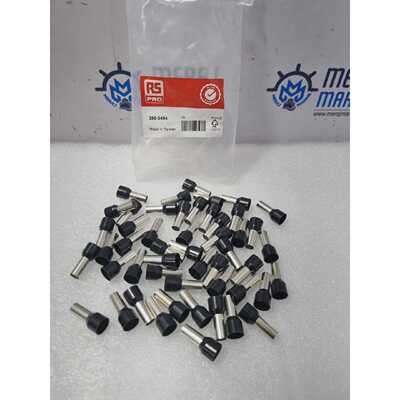 RS Pro Bootlace Ferrule Insulated Crimp Black 2503494 250349