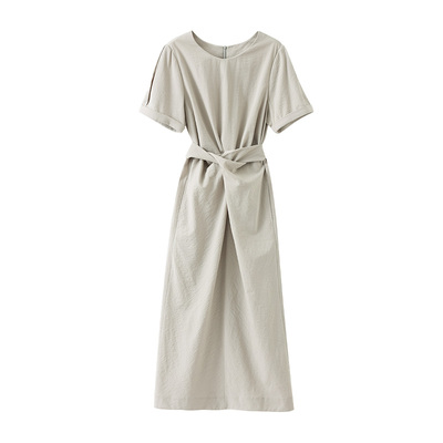 CHENXIAN交叉收腰绑带连衣裙