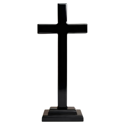 黑色实木十字架摆件教堂白色十字圣架挂墙结婚礼品桌面客厅装饰