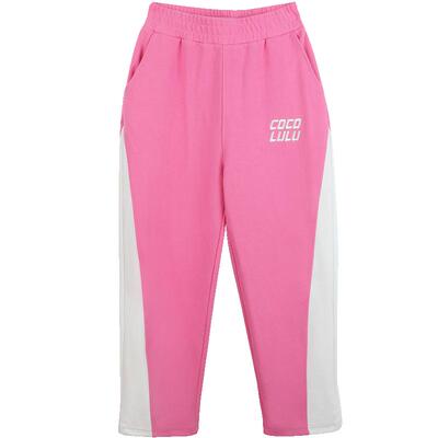 lalabobo撞色直筒高腰休闲裤