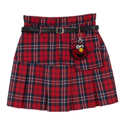 森女部落甜酷设计感格子百褶裙女2026新款百搭高腰显瘦半身裙女冬