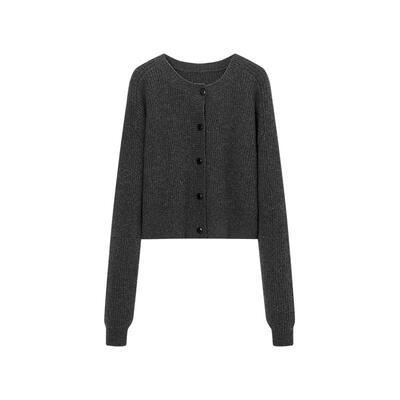 TKYSHOP圆领短款慵懒风羊毛开衫