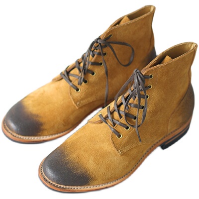 头层反绒皮大逃亡咔叽男靴