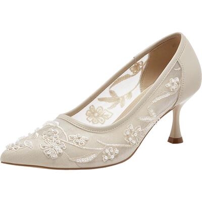 百思图夏季新款通勤细高跟鞋