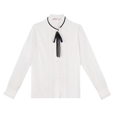 固执春季新款长袖蝴蝶结衬衫女10831CS07785