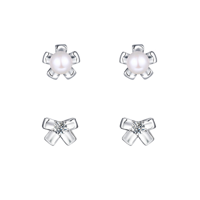 TOGGLERDAILY银镀金珍珠钻耳钉