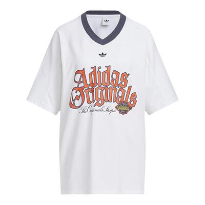 【自营】adidas阿迪达斯V领橄榄球风大号oversized短袖T恤 KT3062