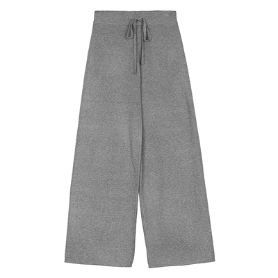 sdeer慵懒风松紧高腰针织直筒裤