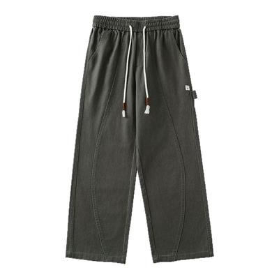 98SQUID 美式复古cleanfit拼接工装休闲裤男女宽松设计感直筒长裤