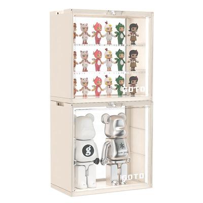 GOTO泡泡玛特labubu展示盒防尘带灯透明拉布布手办盲盒大收纳盒