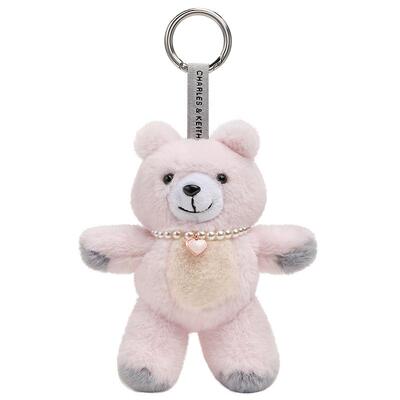 CHARLES&KEITH春季配饰CK8-12030005项链毛绒小熊公仔钥匙扣包挂