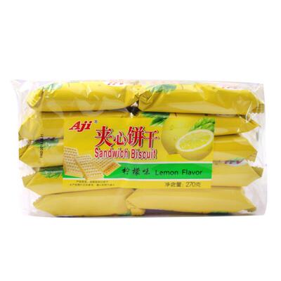 AJI夹心饼干梳打饼柠檬味小零食