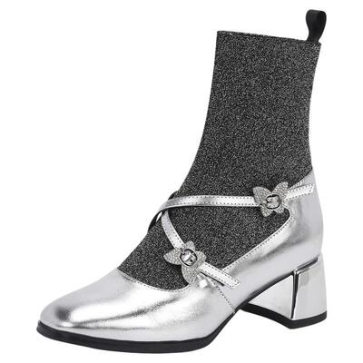 saturdaymode玛丽珍袜靴显高显瘦