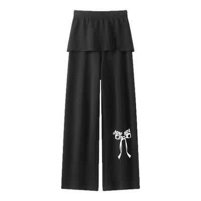 ACME AURA美式蕾丝拼接蝴蝶结印花垂坠感日常舒适夏季女阔腿裤