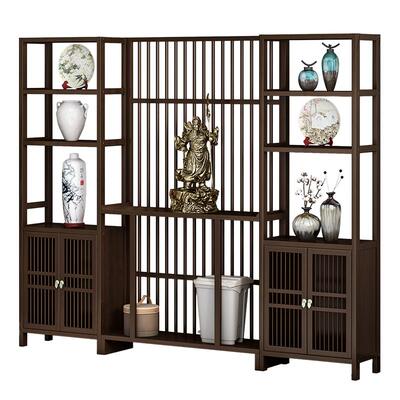 新中式屏风隔断墙客厅入户玄关柜