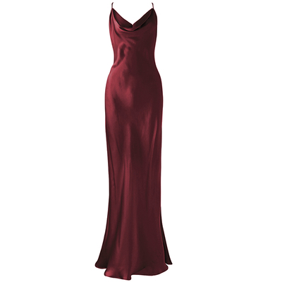 流水线条感极优雅漏背100%真丝