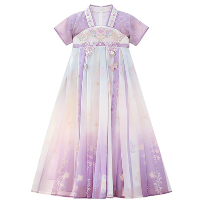 汉服女童夏季儿童古风超仙古装2026新款中国风唐装女孩公主连衣裙