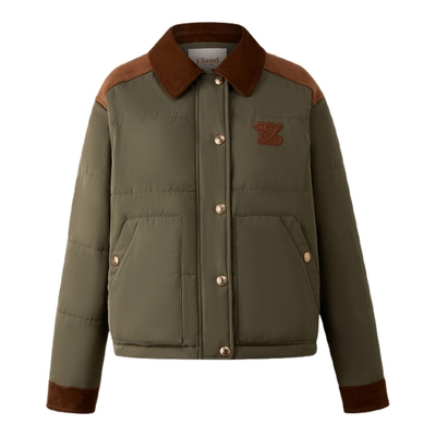 ELAND女翻领长袖棉服外套