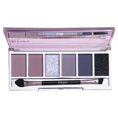 EUNARZ爆款六色眼影盘日常淡妆烟熏妆粉色蓝色紫色珠光多功能盘