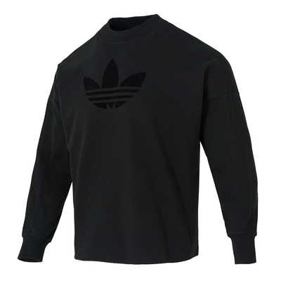 阿迪达斯三叶草圆领长袖T恤男装2026新款休闲运动服打底衫KD6575