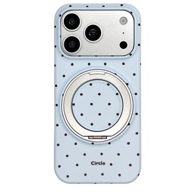 kaia ins简约风撞色波点适用苹果18promax手机壳iphone17pro新款16女16pro支点旋转支架15pro全包防摔手机套