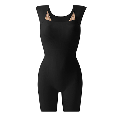 生物陶瓷塑形美体连体衣女带胸垫