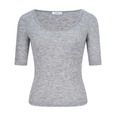 灰色u领短袖t恤内搭半袖打底上衣