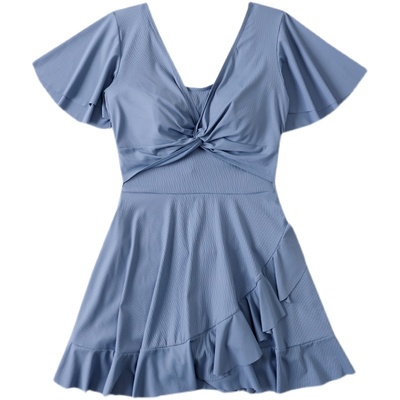 A/B/C/D/E/F杯型裙式连体泳衣女