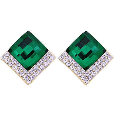 水晶方形韩国高级感耳坠