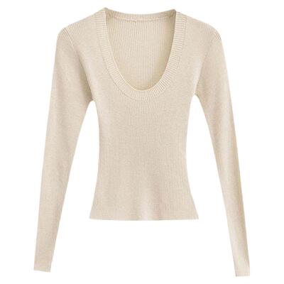 韩系chic修身气质内搭U领打底衫