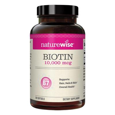 NatureWise生物素10000mcg维生素B7防掉毛d生物素biotin软胶囊