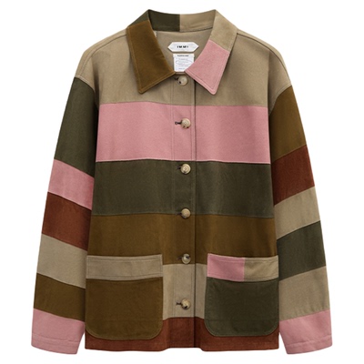 IMMI弹力羊皮调色盘翻领外套