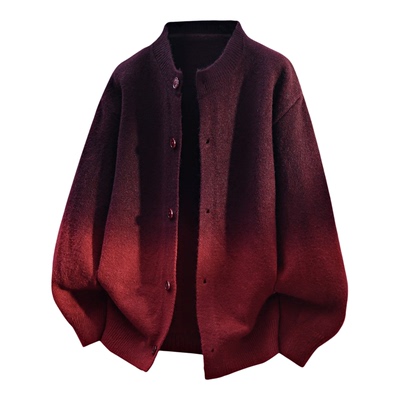 itizzue本命年红色渐变保暖毛衣