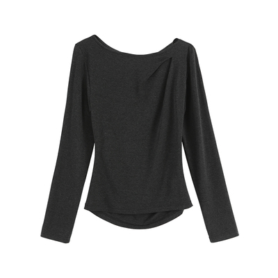 X--MOOM不对称褶皱高弹针织衫