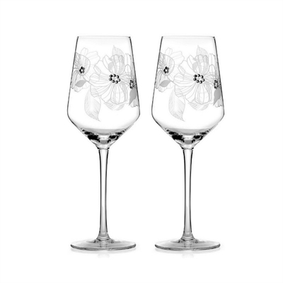 原创设计繁花红酒杯双支对杯礼盒